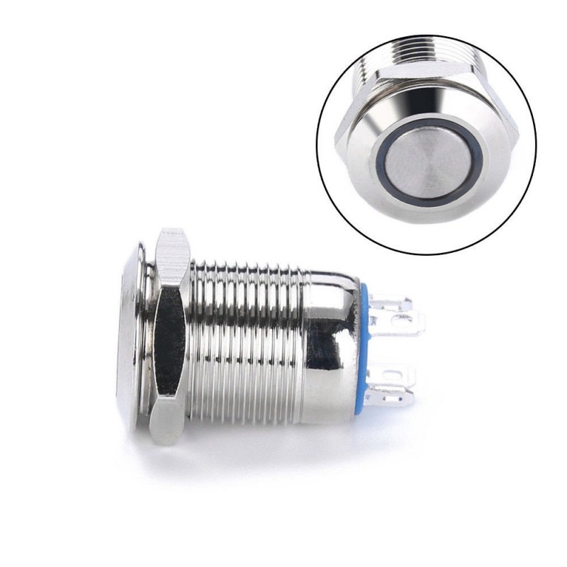 Interruptor push Button con Luz (NO) Color Blanco