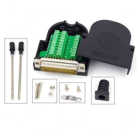 Conector macho DB25 con tornillos
