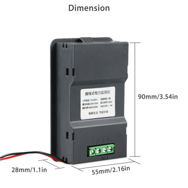 Monitor de energia AC 110V/220V 100A monofasico