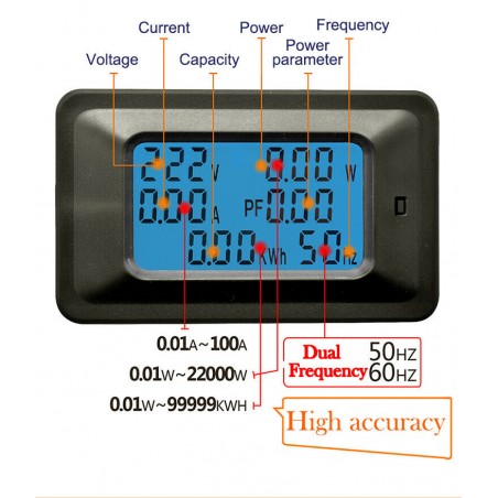 Monitor de energia AC 110V/220V 100A monofasico