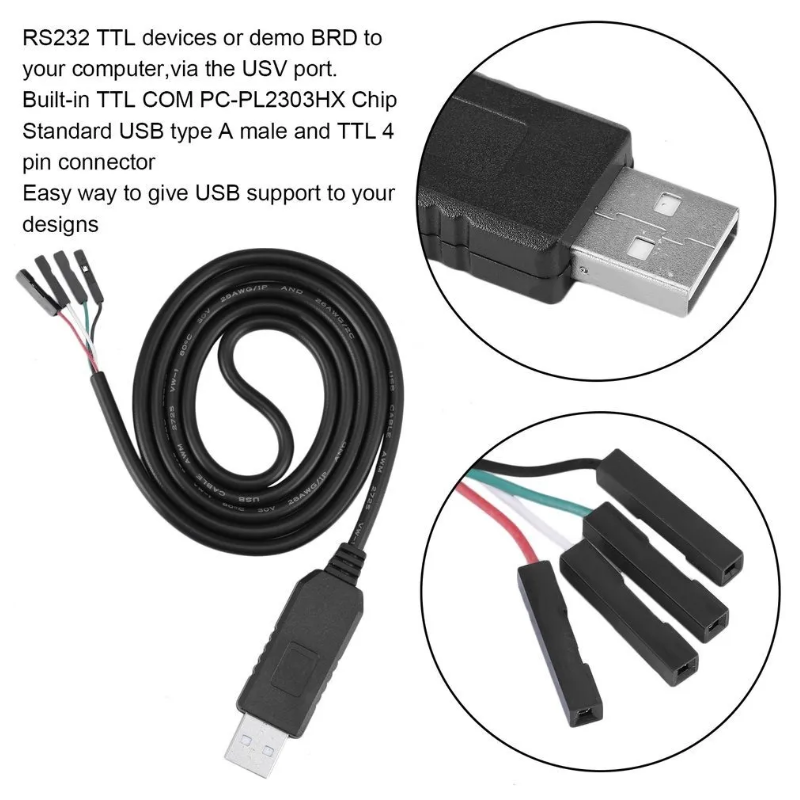 Cable convertidor de USB a RS232 TTL PL2303HX