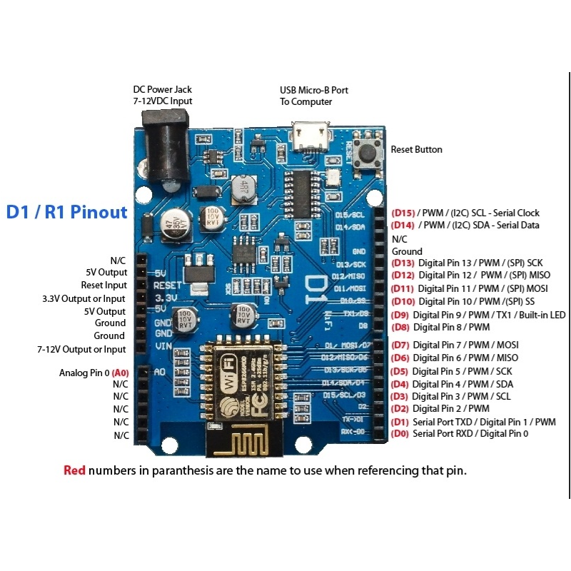 Tarjeta de desarrollo WiFi ESP8266 D1 ESP-12