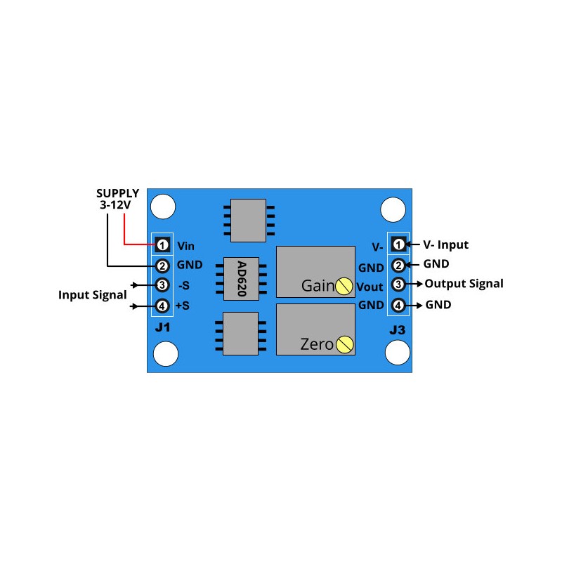 Amplificador de voltaje para instrumentacion AD620