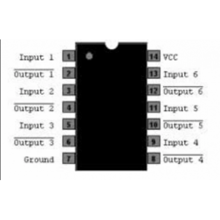 Inversor de señal Schmitt trigger SN74HC14N 74HC14