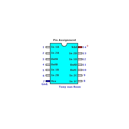 Compuerta lógica NOR Texas CD4001