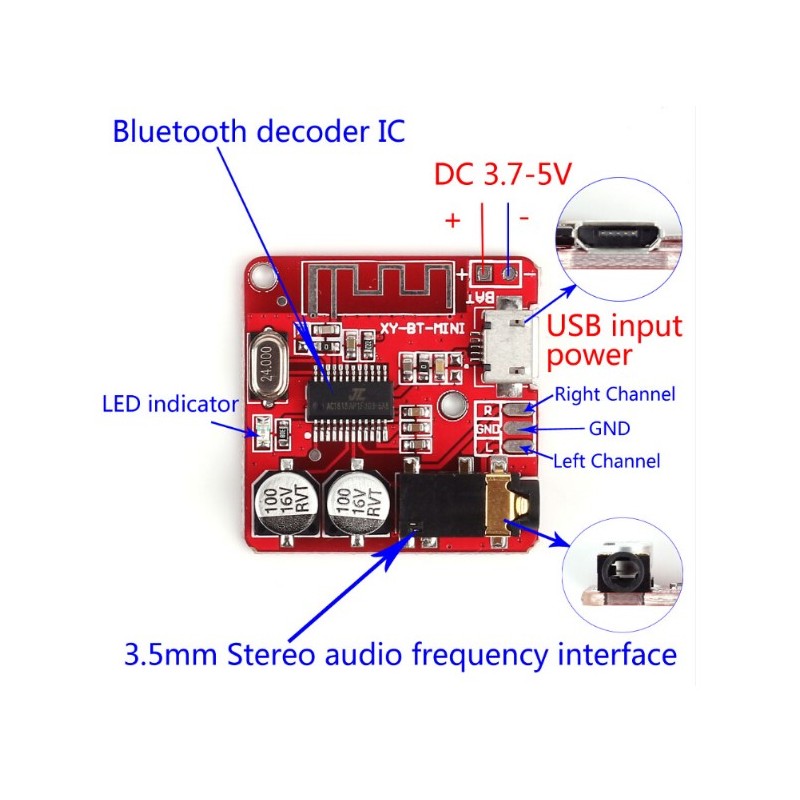Modulo Bluetooth de Audio HIFI MP3 3W XY-BT-MINI