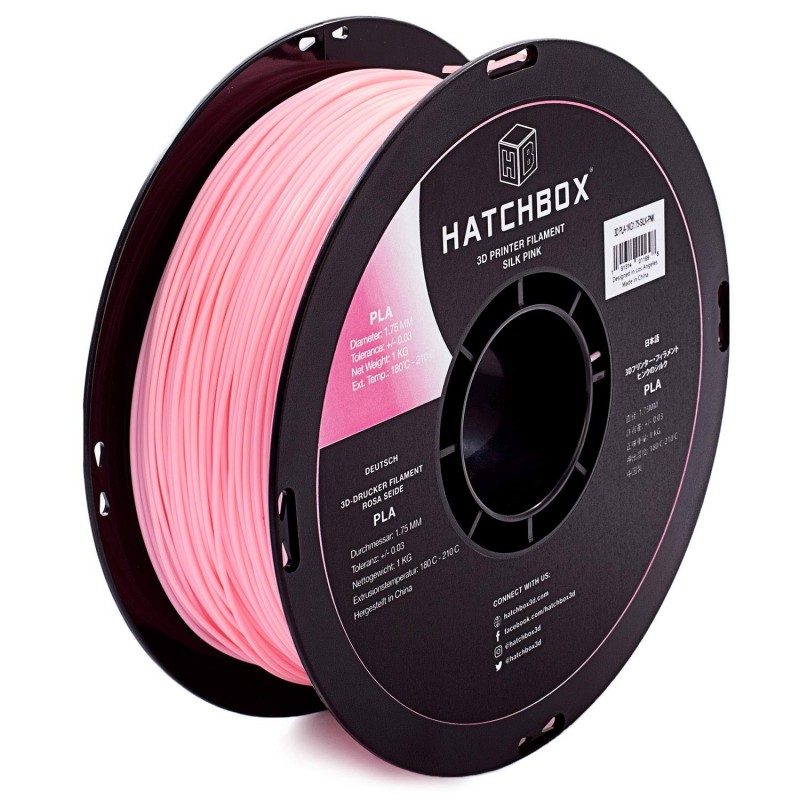 Filamento PLA Hatchbox 1.75mm 2.2 lb Color Rosado
