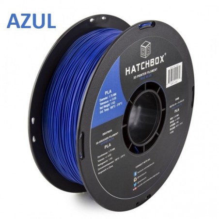Filamento PLA Hatchbox 1.75mm 2.2 lb Color Azul