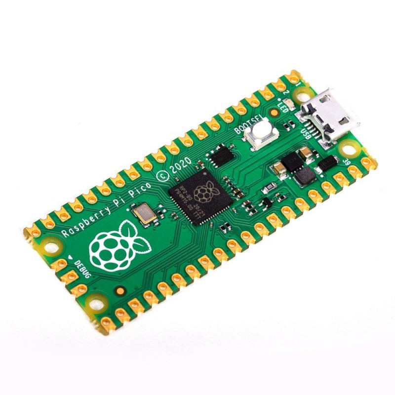 Raspberry Pi Pico Tipo Placa, pines y cable micro USB