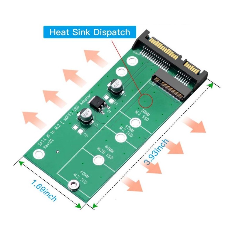 Adaptador SATA y tarjeta M2 a USB 2.0 Tipo M2 a SATA