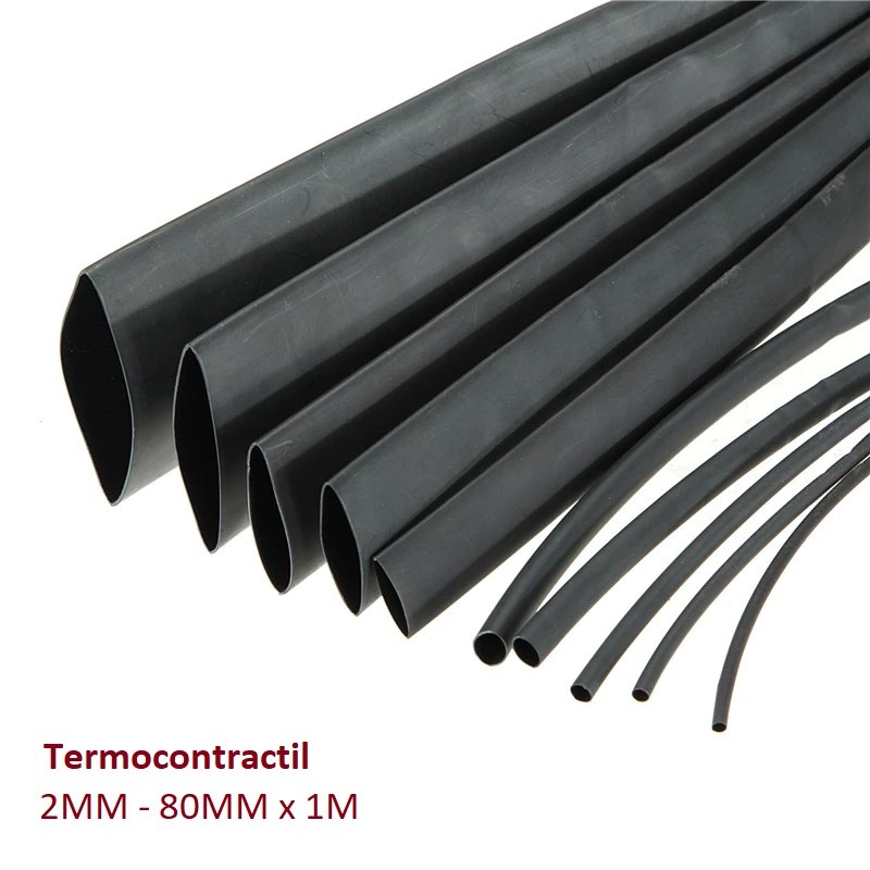Tubo de Termocontractil (Aislante) 2mm - 80mm Tamaño 2MM x 1M