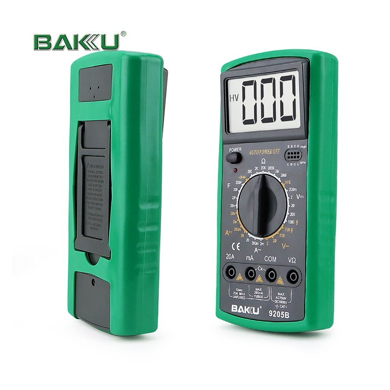 Multimetro Digital BAKU BK-9205B Tipo Con Bateria 9V