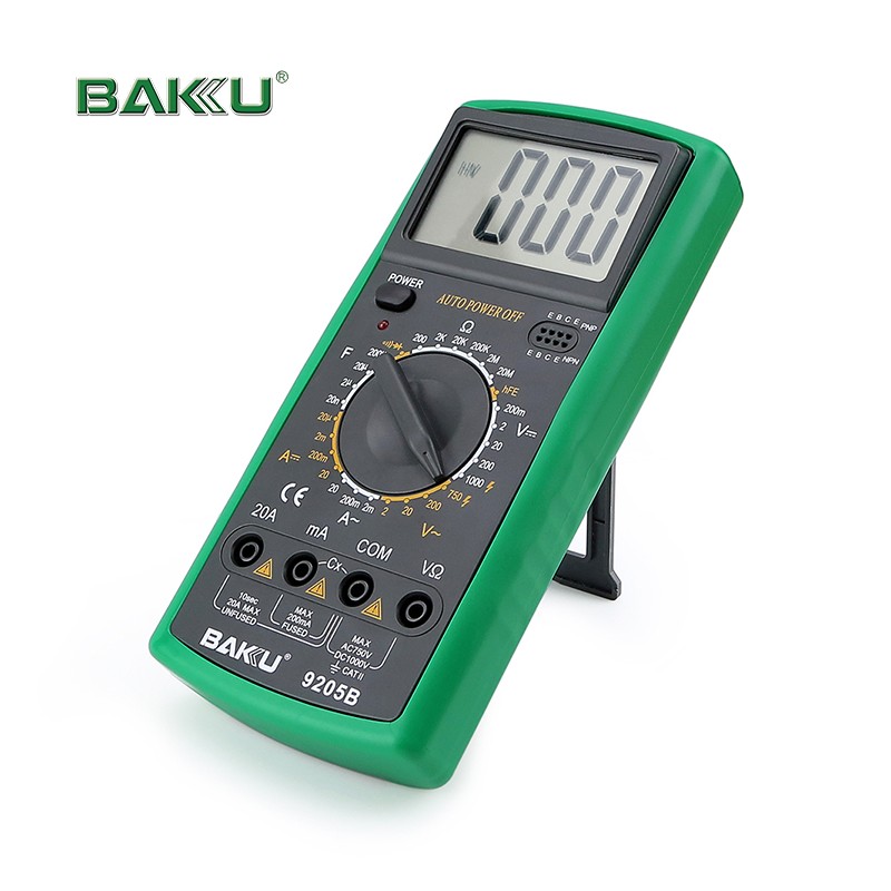 Multimetro Digital BAKU BK-9205B Tipo Con Bateria 9V