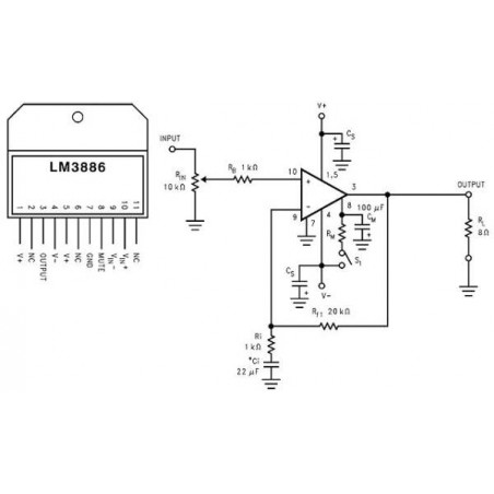 Amplificador de Potencia de Audio LM3886TF 68W (TO-220)