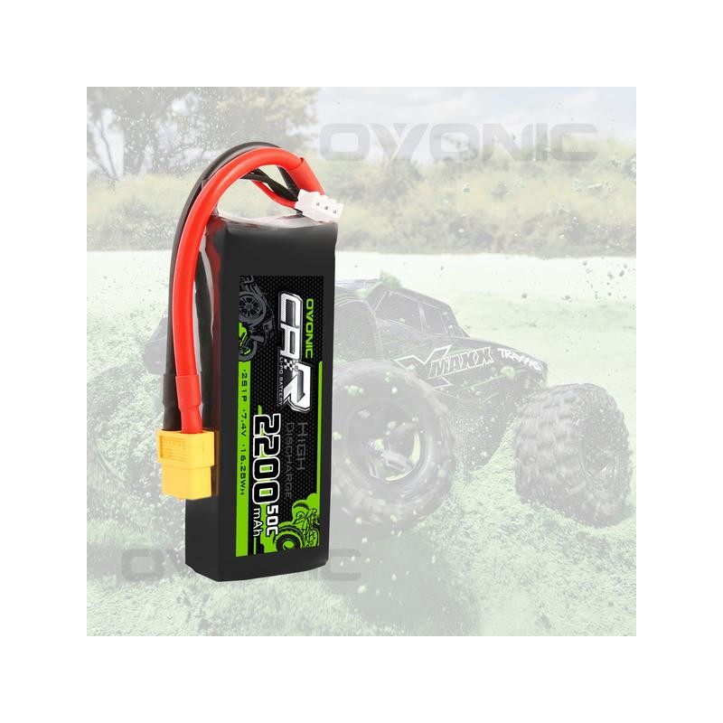 Batería tipo LiPo 7.4V 2200mAh 50C 2S OVONIC Tipo Conector XT60