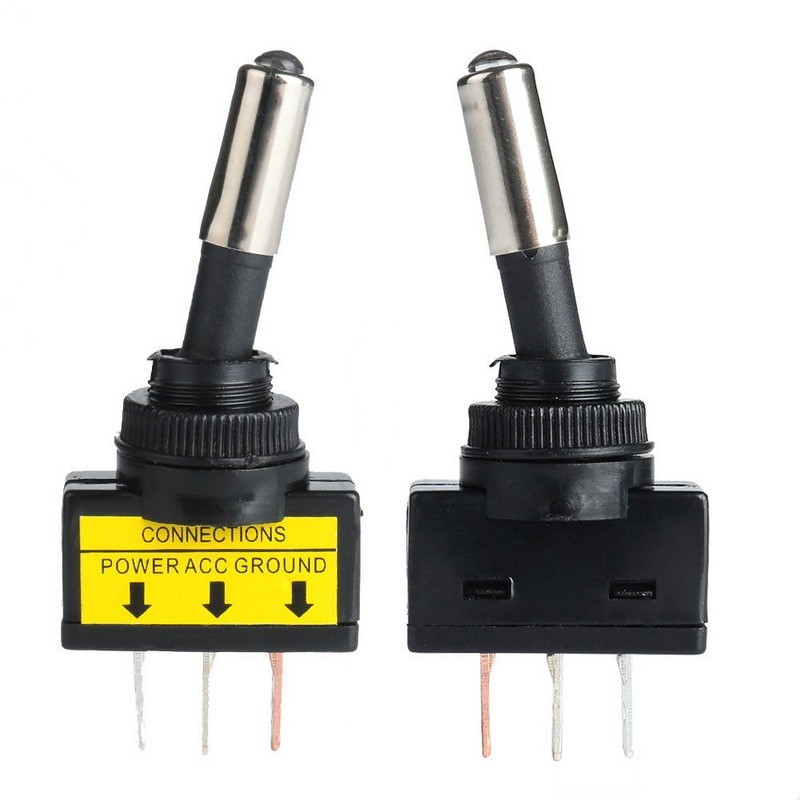 Interruptor de 2 posiciones ASW-15D 3P 12V 20A con luz
