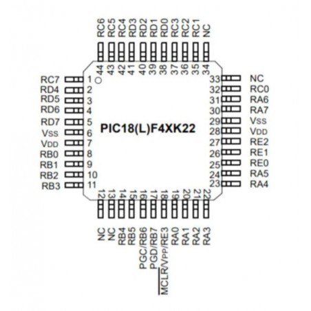 Circuito integrado programable PIC 18F45K22-I SMD