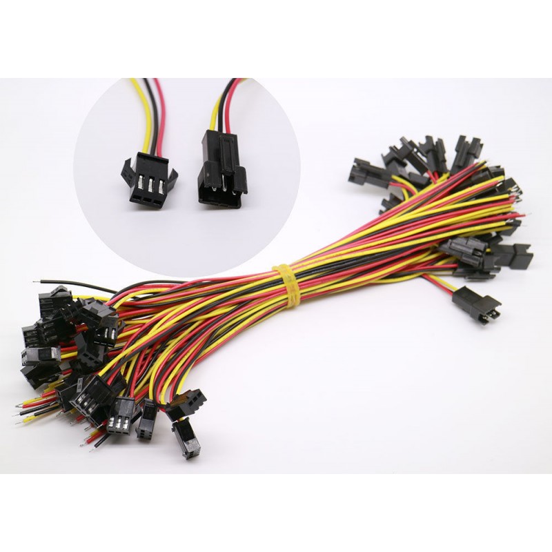 Terminales JST Hembra - Macho 2-3 Pines (2 pares) Tipo 3 PINES