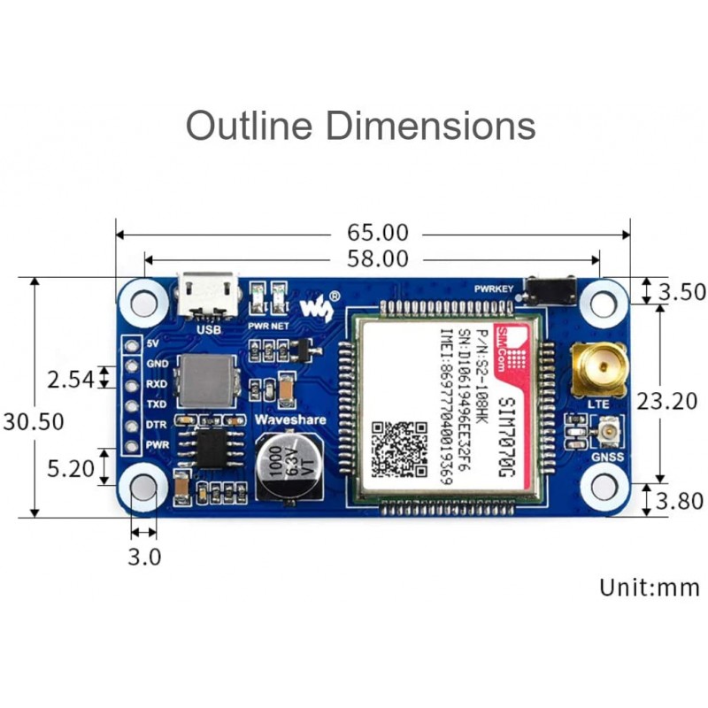 Modulo GSM/GPS 4G LTE SIM 7070G