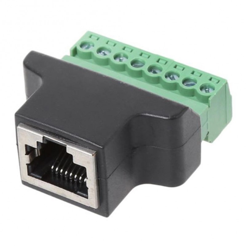 Conector Ethernet RJ45 Cat5/5e con Terminal Tipo Bloque 8 pines Tipo HEMBRA