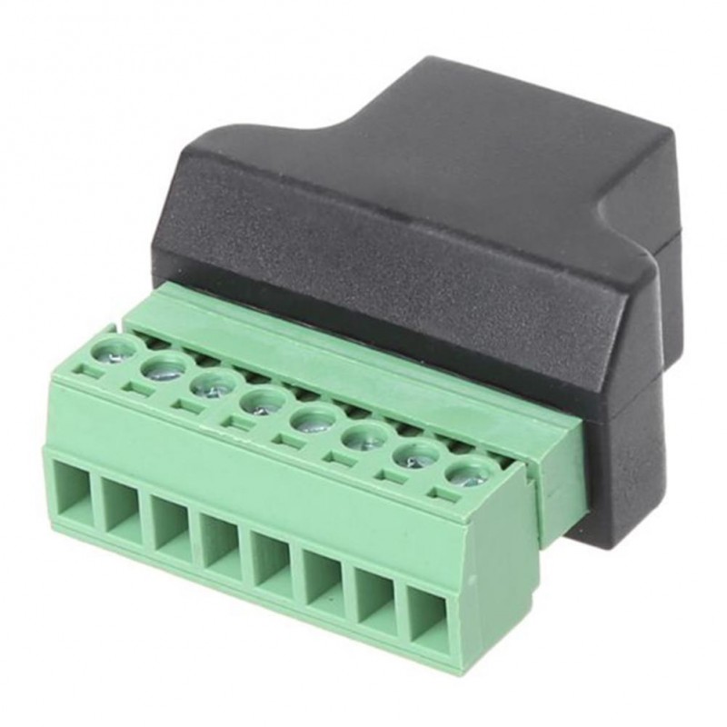 Conector Ethernet RJ45 Cat5/5e con Terminal Tipo Bloque 8 pines Tipo HEMBRA