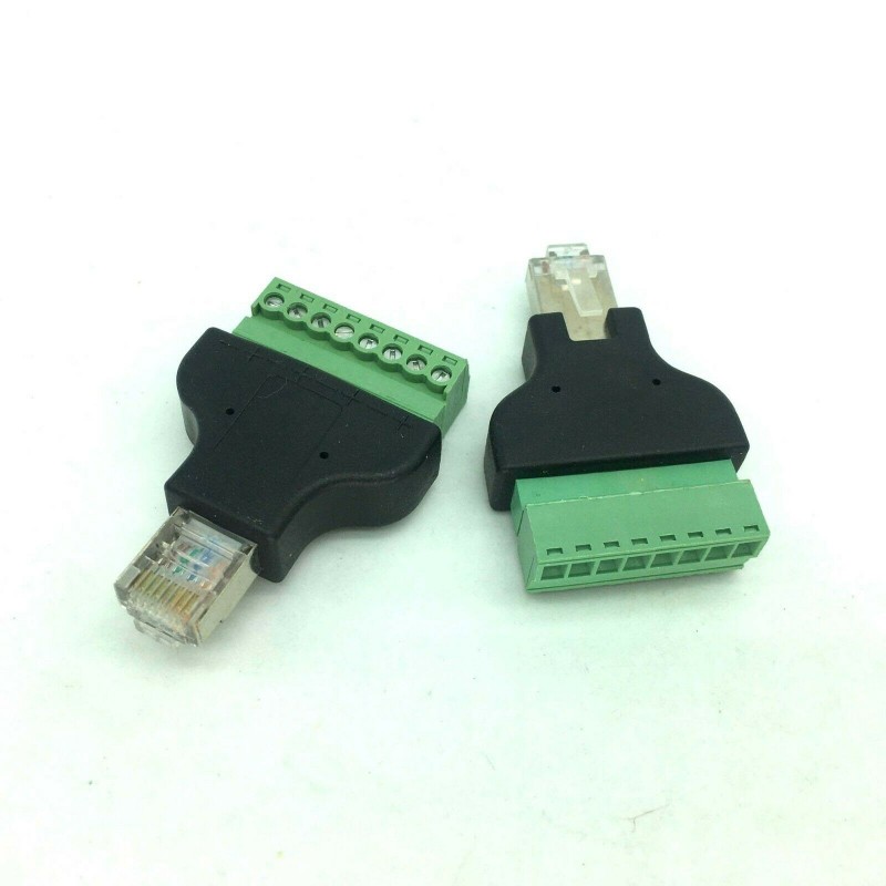 Conector Ethernet RJ45 Cat5/5e con Terminal Tipo Bloque 8 pines Tipo MACHO