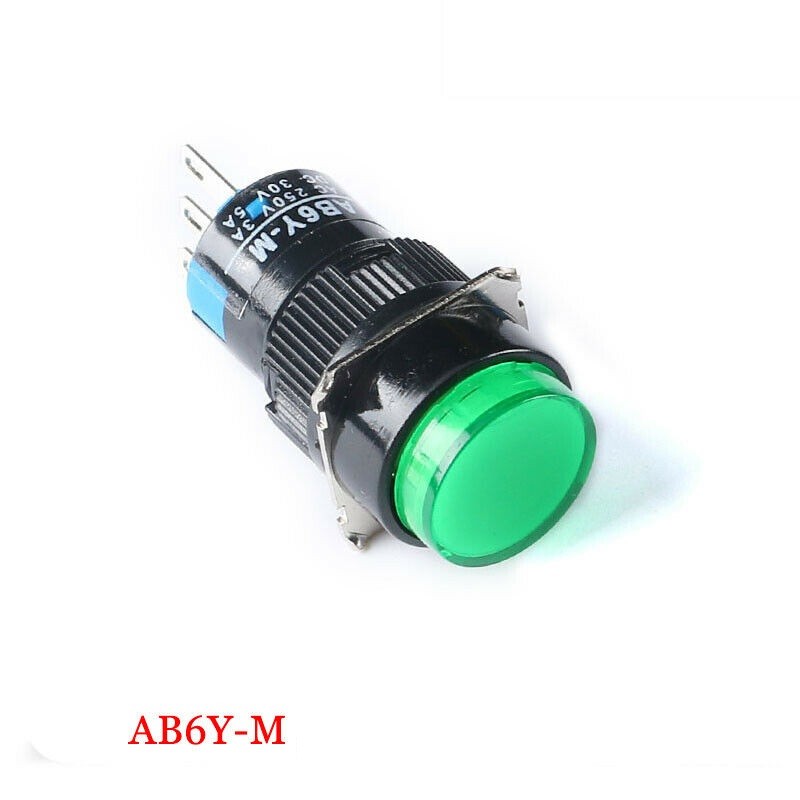 Interruptor Push Button P16 NC/NO 16mm 3 Pines Tipo SIN BLOQUEO