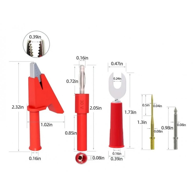 Puntas para Multimetro con Adaptadores de Prueba Intercambiables