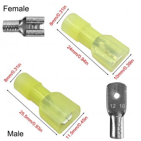 Terminal de Empalme Rapido para Cable Hembra-Macho (3 Pares) Color VARIADO