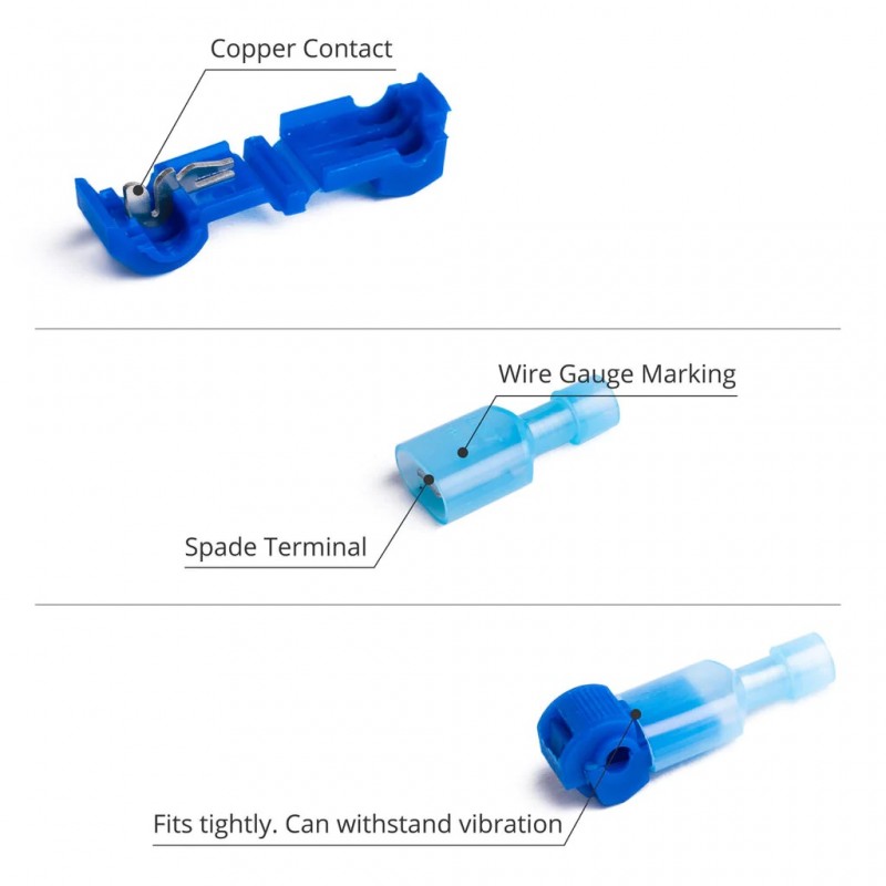 Conector con Terminal de Crimpado para Cable (2 Pares) Color Amarillo