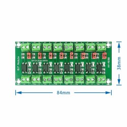 Modulo Optoacoplador PC817 1/2/4/8 Canales Tipo 8 Canales
