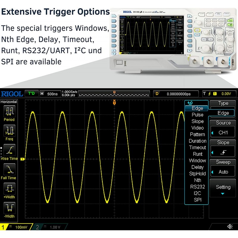 Osciloscopio Digital RIGOL DS1202z-E 2 Canales 200 MHZ 1GS/s