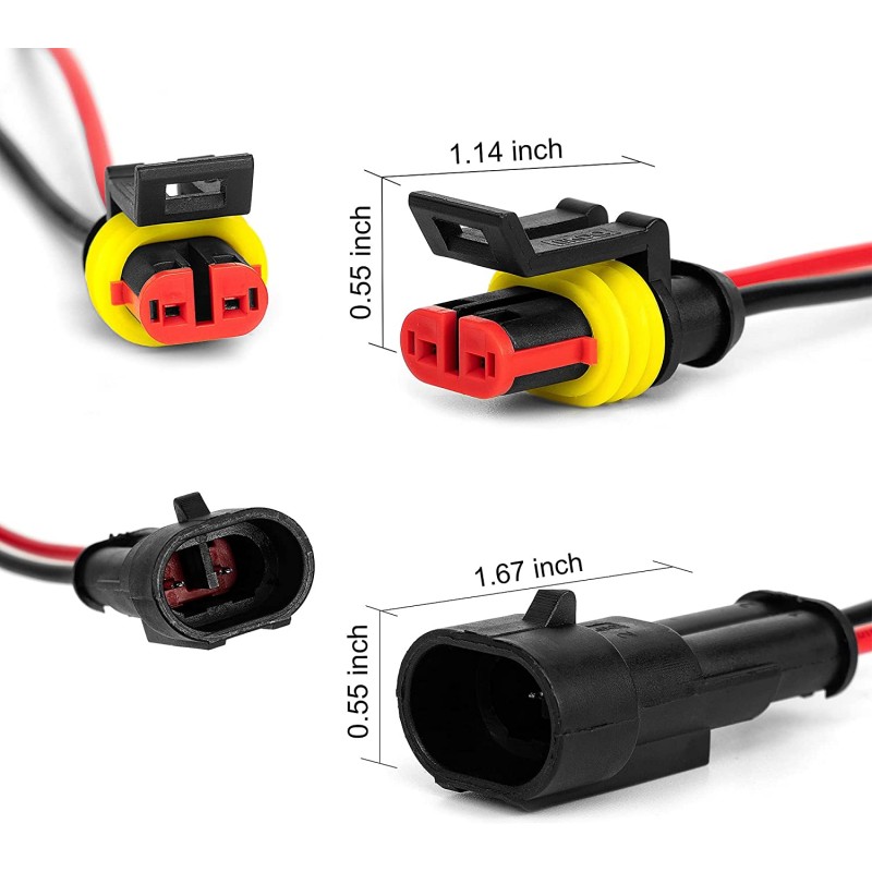 Conector Impermeable Hembra-Macho 2 / 3 /4 Pines Tamaño 2 pines