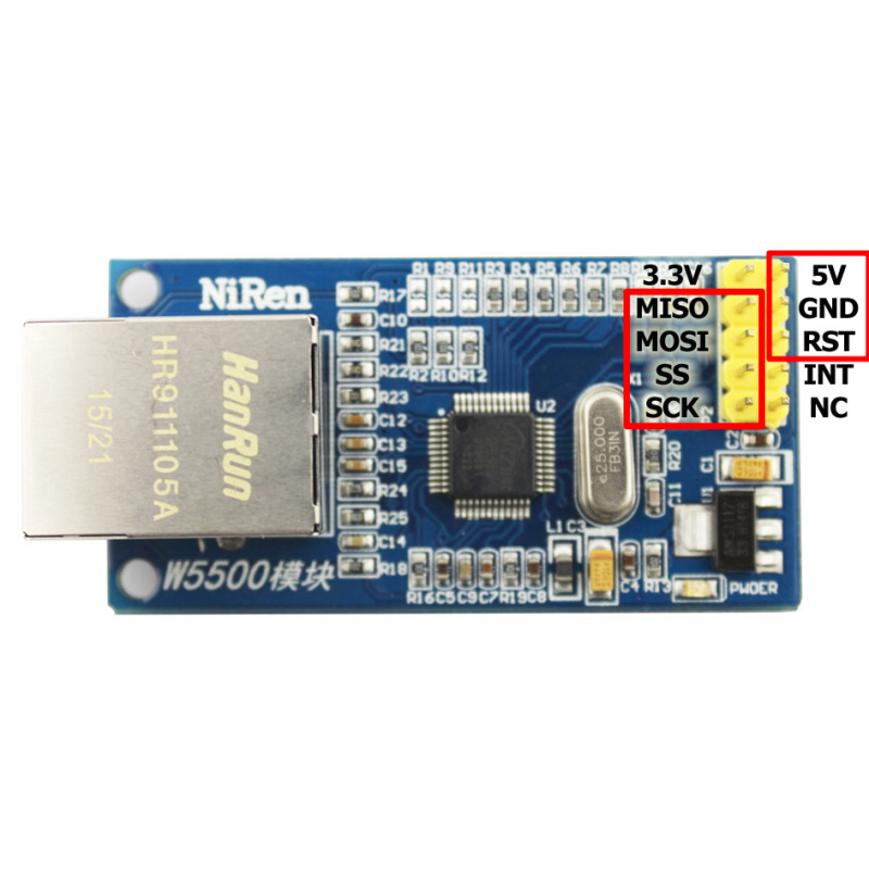 Modulo Ethernet W5500 TCP/IP Interfaz SPI 51/STM32