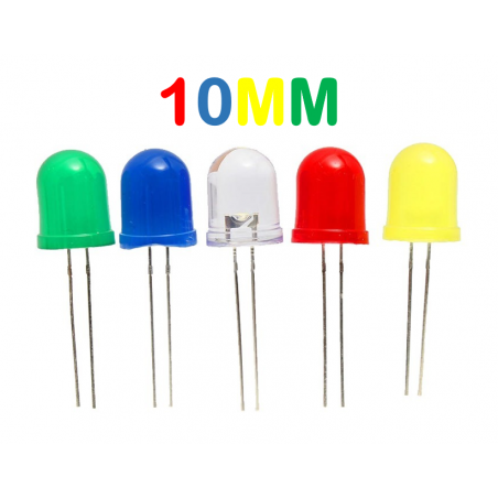 Set de diodos led de Colores 10MM (5U) Color Blanco