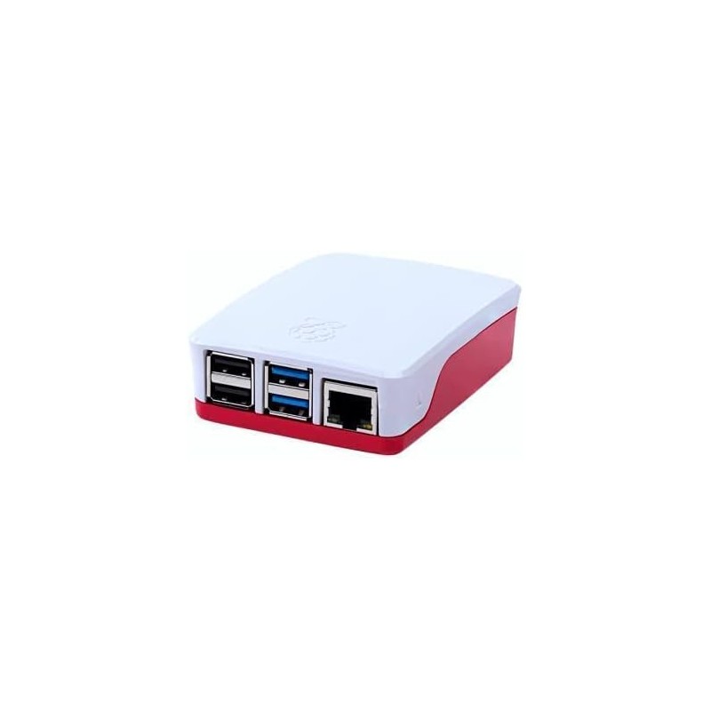 Contenedor para Raspberry pi 4 blanco y rojo