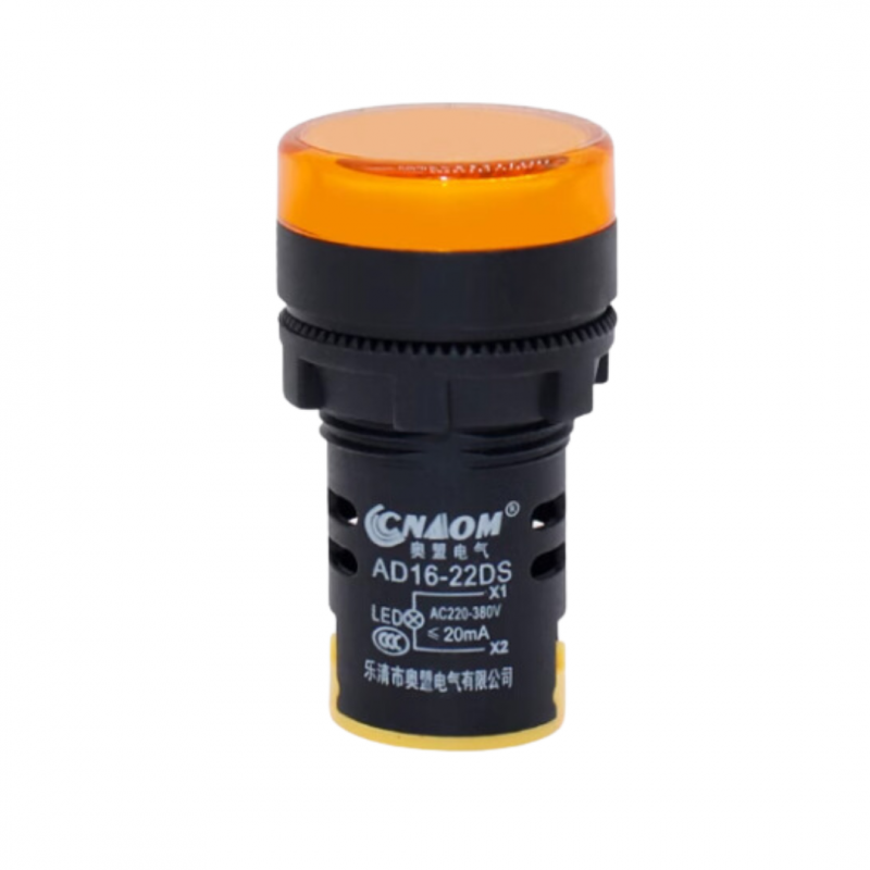 Botón con indicador LED 110V 220V Color Anaranjado