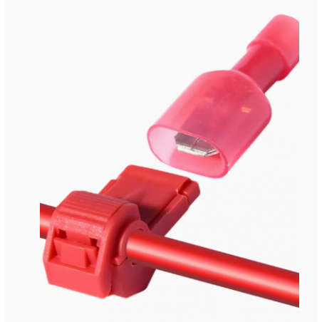 Conector con Terminal de Crimpado para Cable (2 Pares) Color Rojo