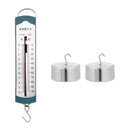 Dinamometro Con dos pesas de 50 gramos