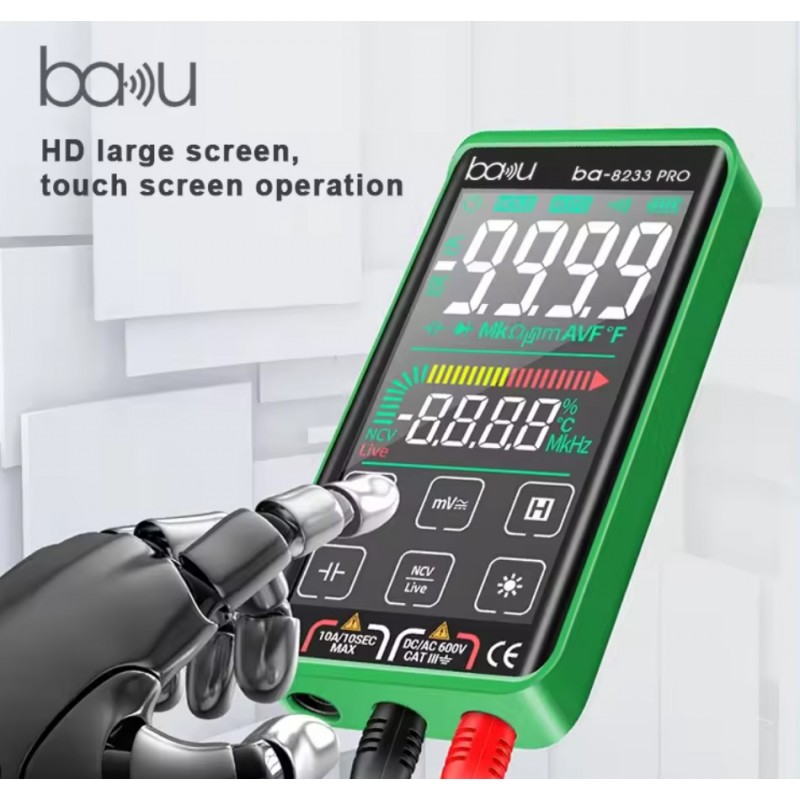 Multimetro digital recargable tactil BAKU BA-8233 PRO
