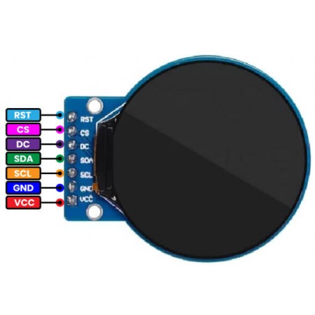 Pantalla TFT LCD circular de 1.28 pulgadas GC9A01