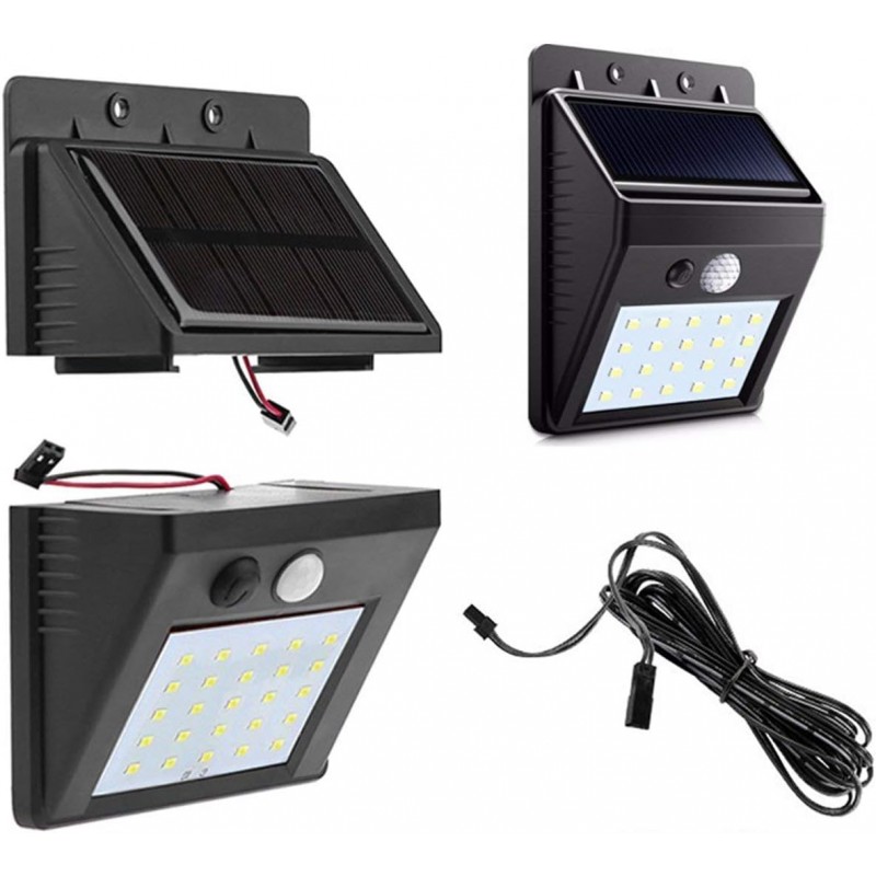 Lampara solar con sensor de movimiento 30LEDs 40W vertical y horizontal ...
