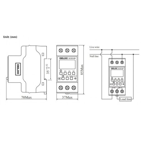 Timer temporizador 220V 10A DELIXI KG816B