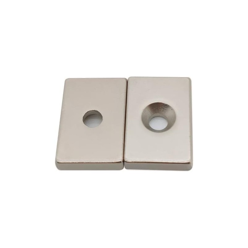imán de neodimio rectangular con agujero Tamaño 38x18x6 mm (2U)