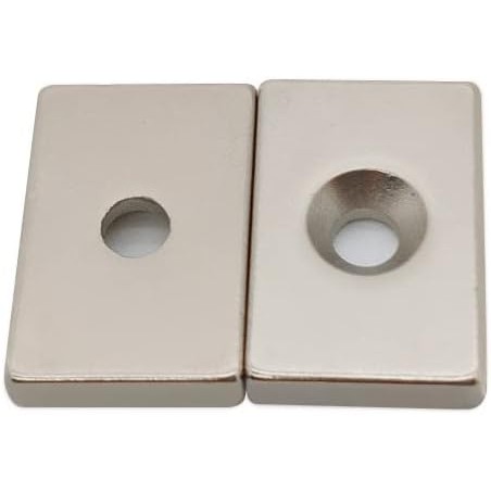 imán de neodimio rectangular con agujero Tamaño 38x18x6 mm (2U)
