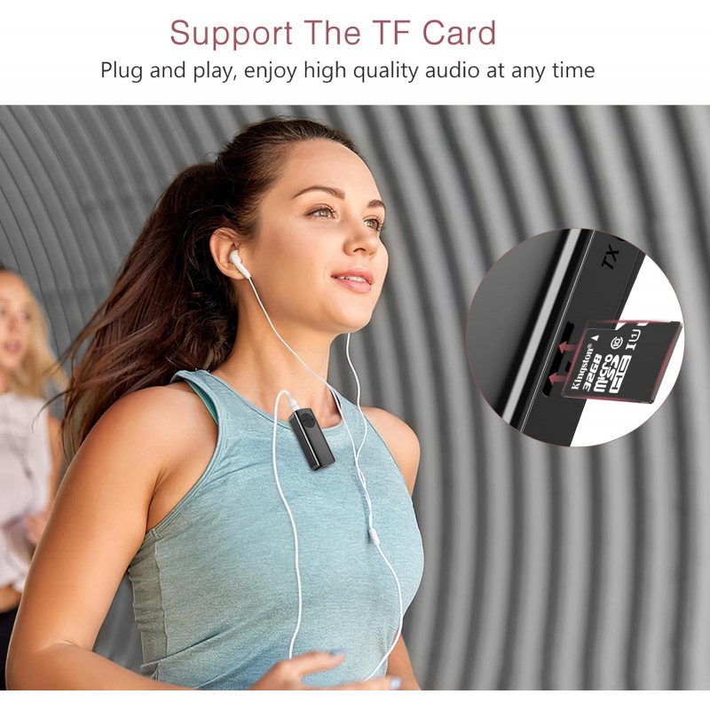 Transmisor y receptor de audio bluetooth 5.3 con lector TF