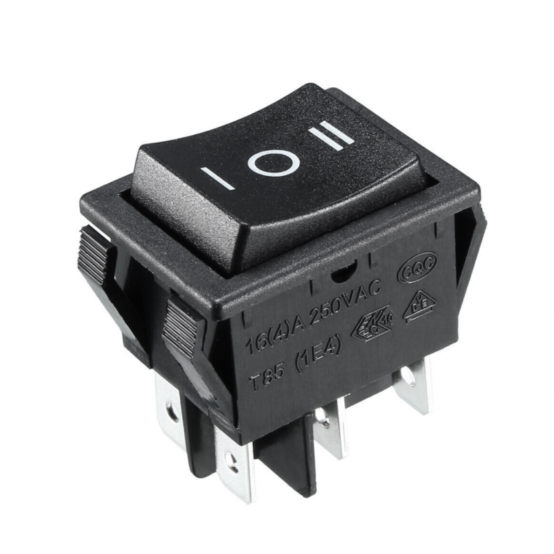 Interruptor momentaneo KCD4 3 posiciones ON-OFF-ON 6 pines 16A Tipo ...