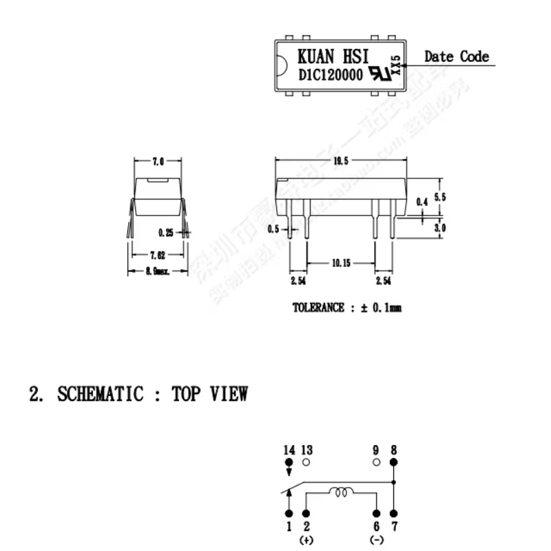 Rele DIP-8 12V-5V D1A050000-D1A120000 KUAN HSI Valor 5V