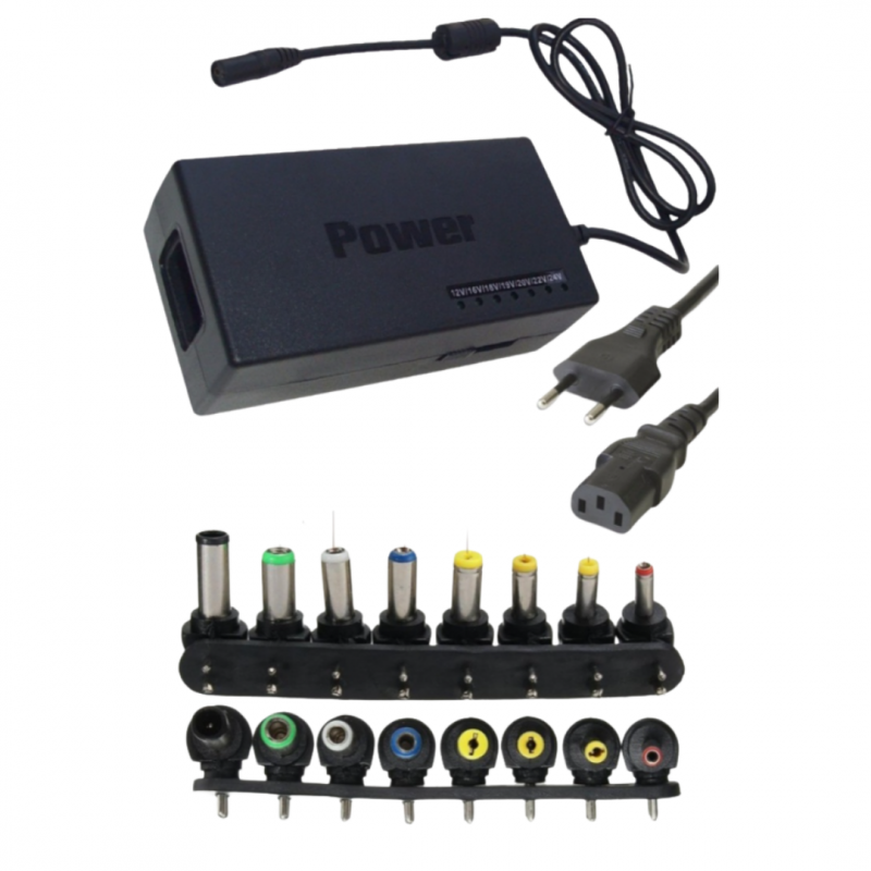 Fuente regulable 12V-24V 4.5A con 8 Adaptadores de corriente