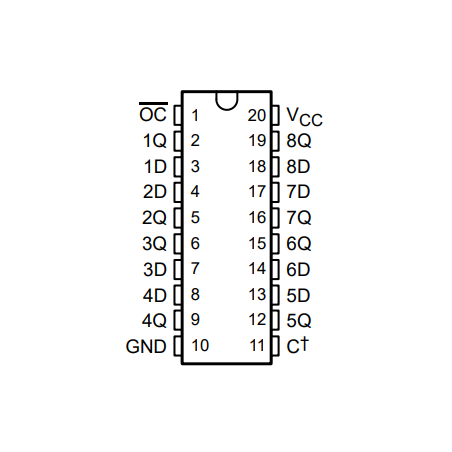 Flip Flop Latch Tipo D 74LS373 DIP-20